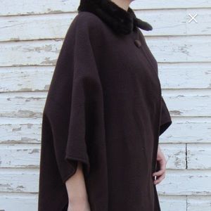 Signature Studio | Jackets & Coats | Vintage Brown Cape With Faux Fur ...